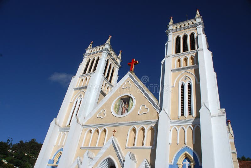 Exterior of a church India stock image. Image of cross - 274054931