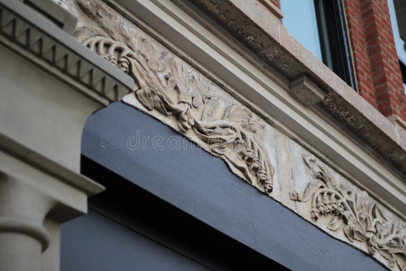 Exterior Close Up of Historical Downtown Building Stock Photo - Image ...
