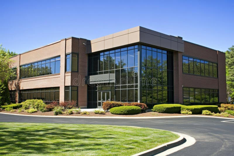 Exterior Commercial Building Lawn Greenery Sunny Day Stock Photos ...