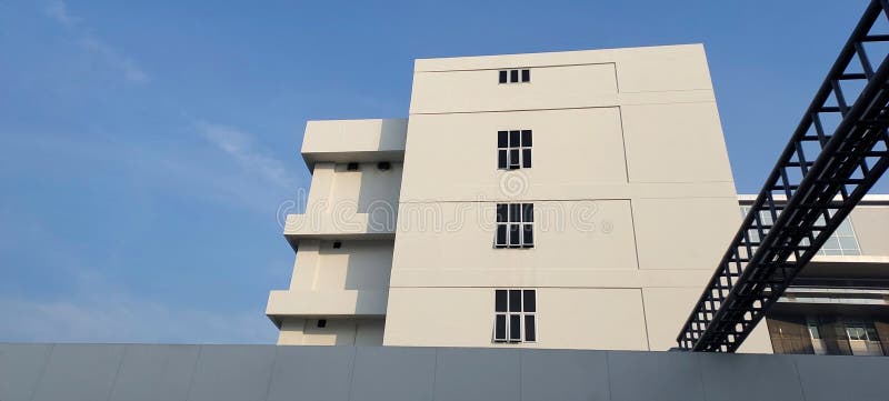 Exterior Concrete Building Design Low Angle View Object Blue Sky Stock ...