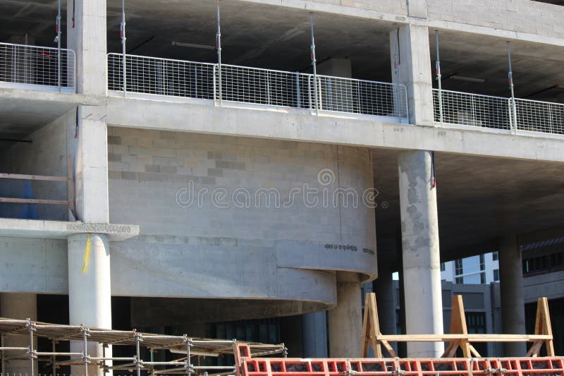 Exterior of a Concrete Building Under Construction in a City Stock ...