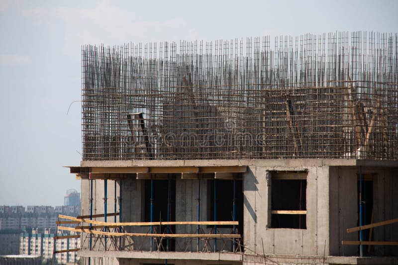 Exterior of Concrete Wall Frame of Building Under Construction ...
