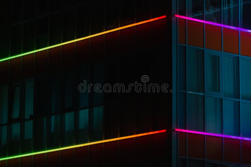 Exterior Decorative Lighting of the Building Stock Photo - Image of ...
