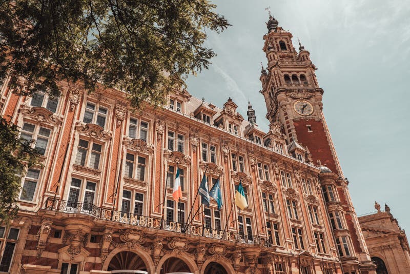Exterior Design of Lille Beffrois Architecture Against the Sky Stock ...