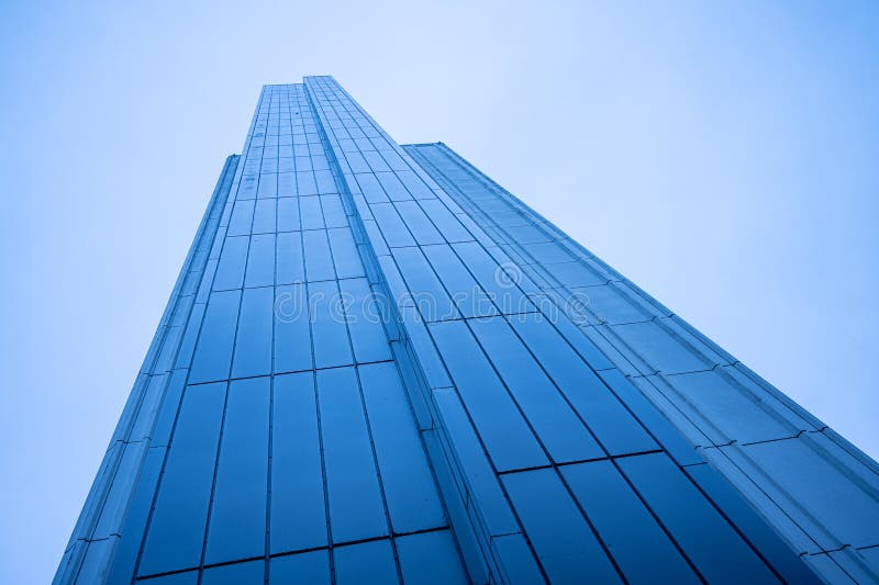 Exterior Elevator Shaft of a Tall White High Rise Building.. Stock ...