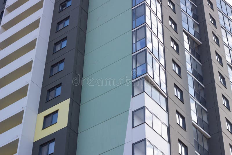 Exterior of the Facade of an Apartment Building Close-up Stock Image ...