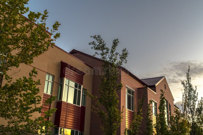 Exterior Facade of a Brown Building Development Stock Photo - Image of ...