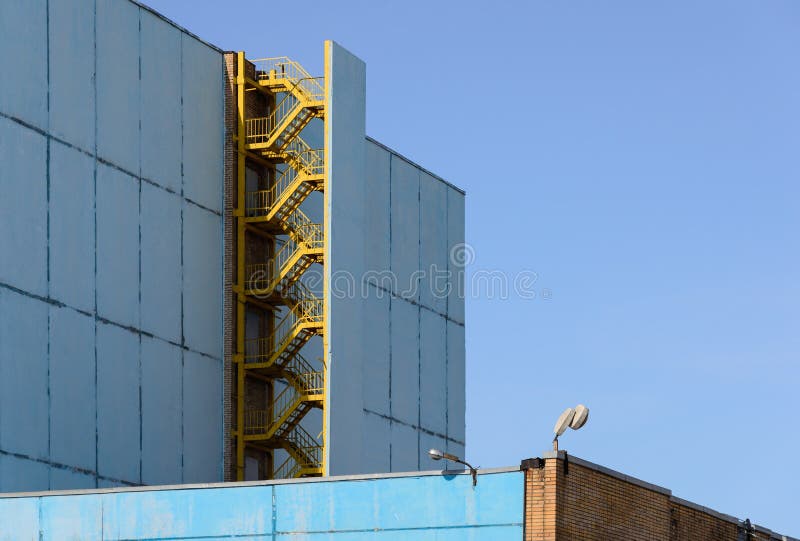 Exterior Fire Escape On The Wall Stock Photo - Image of house, escape ...