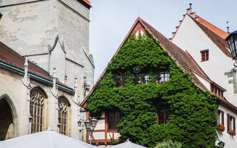 Exterior and Front of a Beautiful Old German House Stock Image - Image ...