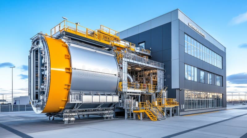 Exterior of Futuristic Waste Conversion Facility Stock Image - Image of ...