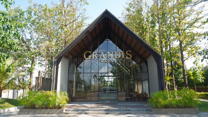 Exterior of the Grandis Barn Cafe Has a Concept in the Middle of the ...