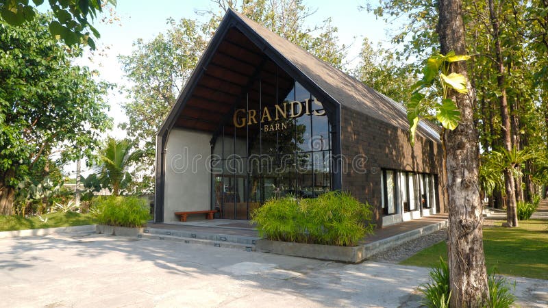 Exterior of the Grandis Barn Cafe Has a Concept in the Middle of the ...