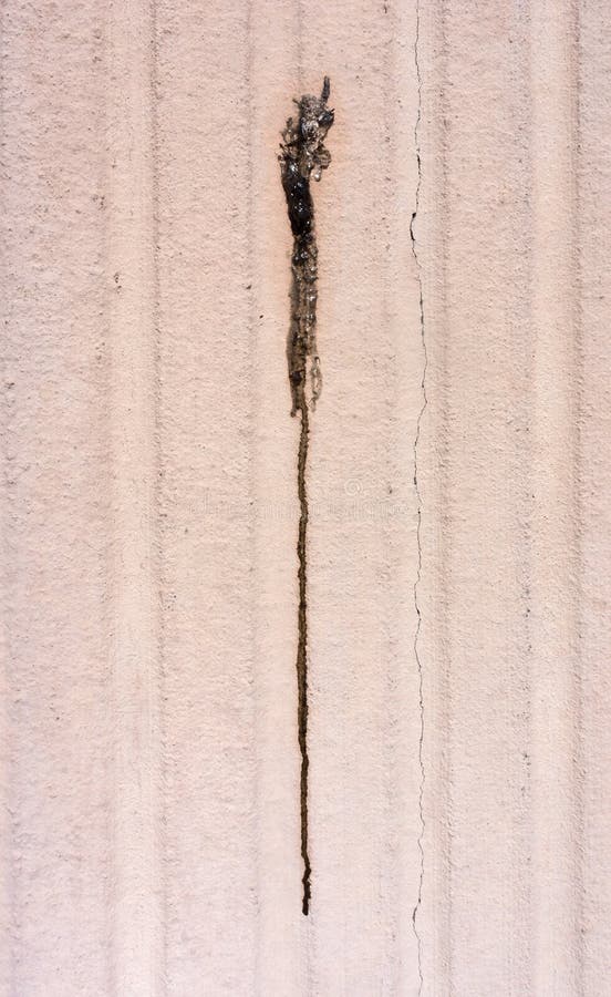 Exterior Grooved Wall with Large Drip Stock Photo - Image of concrete ...