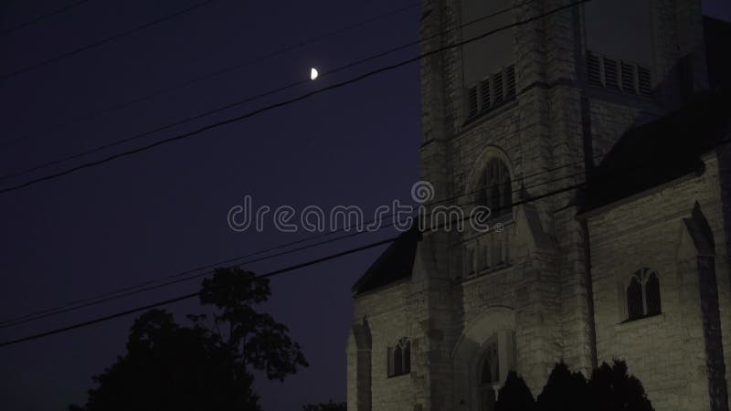 Exterior of the Guardian Angels Church during Nighttime in Canada Stock ...