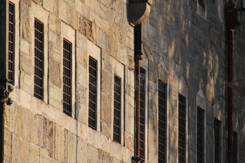 Exterior of the Historical Ottoman Building and the Windows with Iron ...