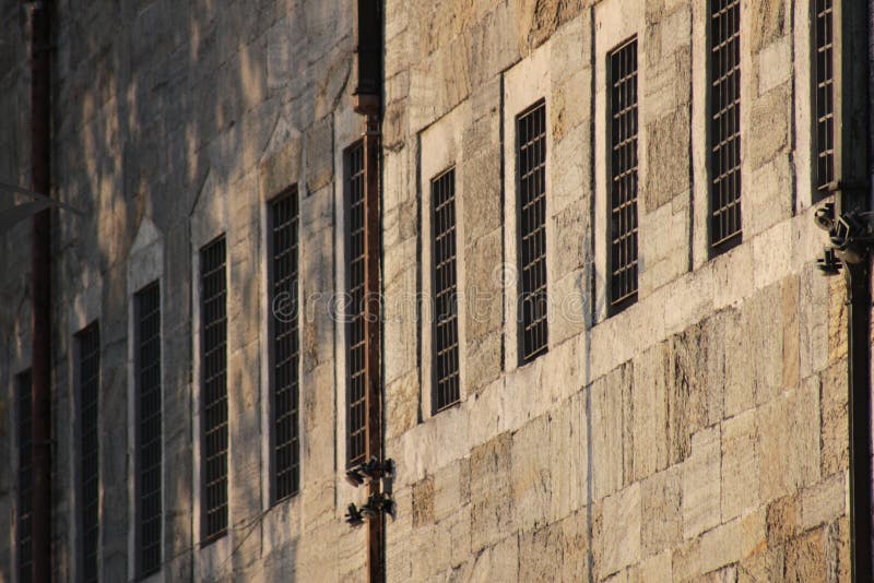 Exterior of the Historical Ottoman Building and the Windows with Iron ...