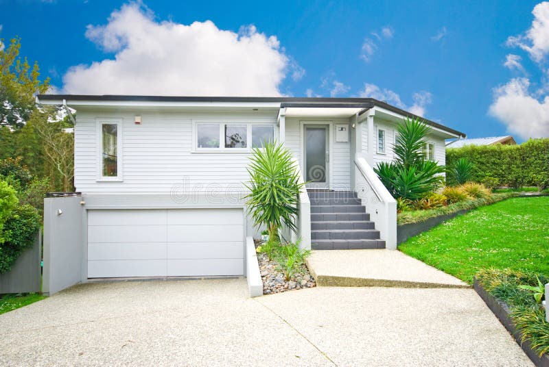 Small house, front view editorial stock photo. Illustration of front ...