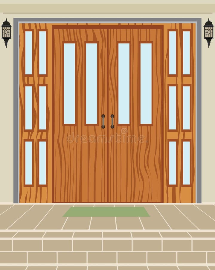 Exterior House Door stock vector. Illustration of window - 30393745
