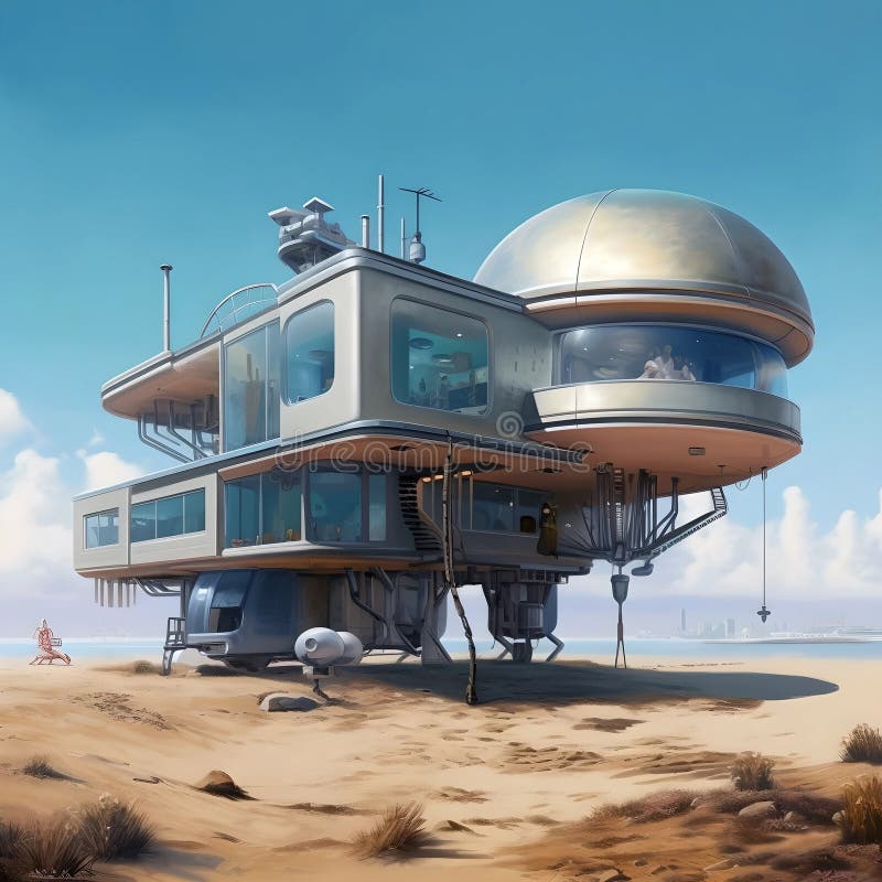 The Exterior of the House of the Future Stock Illustration ...
