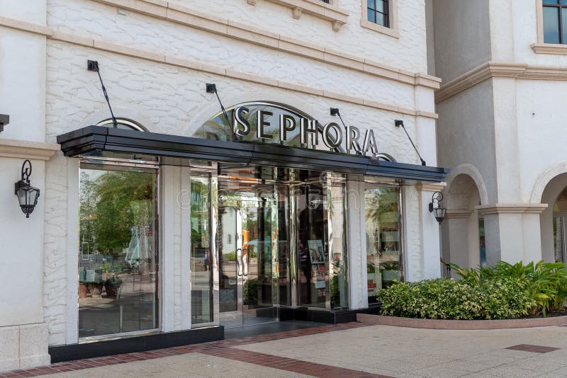 The Exterior Of A Sephora Retail Store With People Shopping Wearing ...