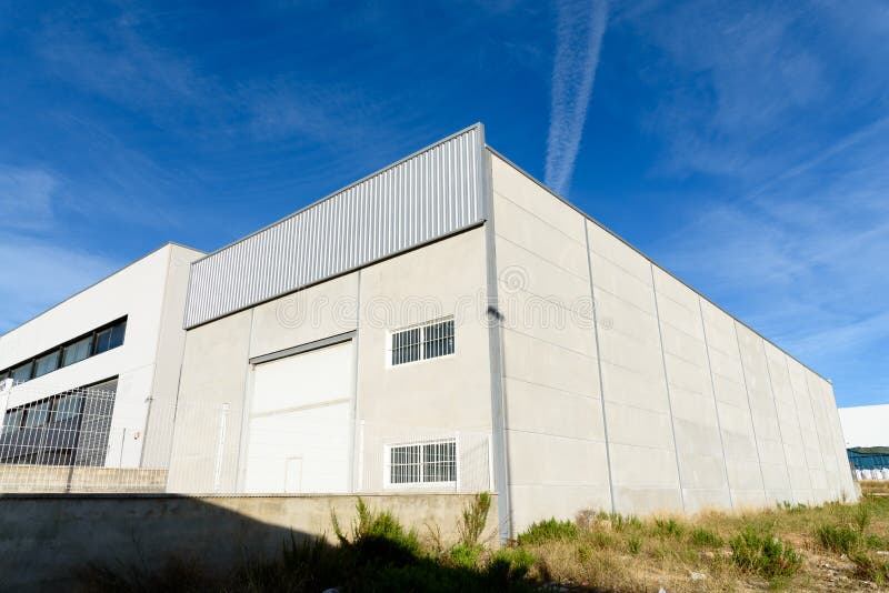 Exterior Industrial Warehouse Stock Photo - Image of storage, building ...