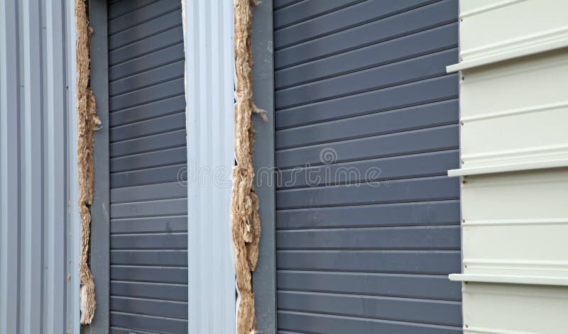 Exterior Insulation of Metal Cladding of a Shed Stock Image - Image of ...