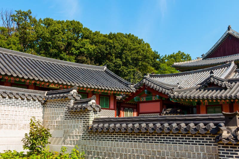Exterior of Korean Building Stock Photo - Image of castle, belief: 36488542