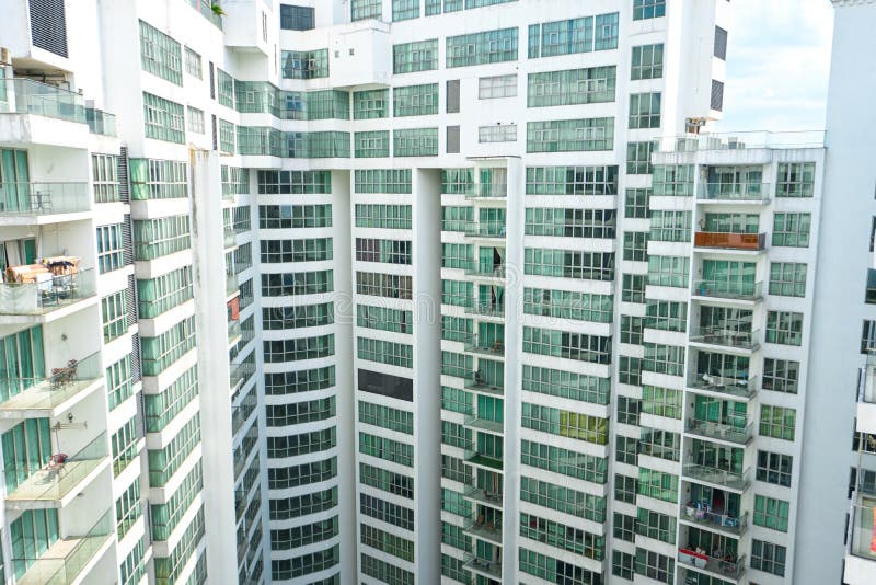 Exterior of Large Residential Building Complex Close Up Stock Image ...