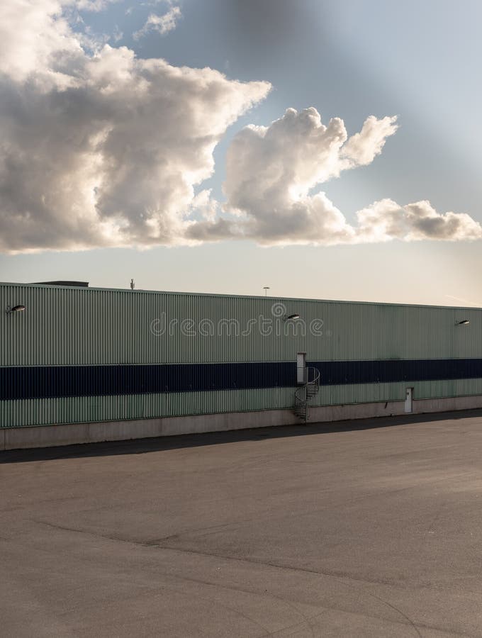 Exterior of a Large Warehouse.. Stock Photo - Image of empty, building ...