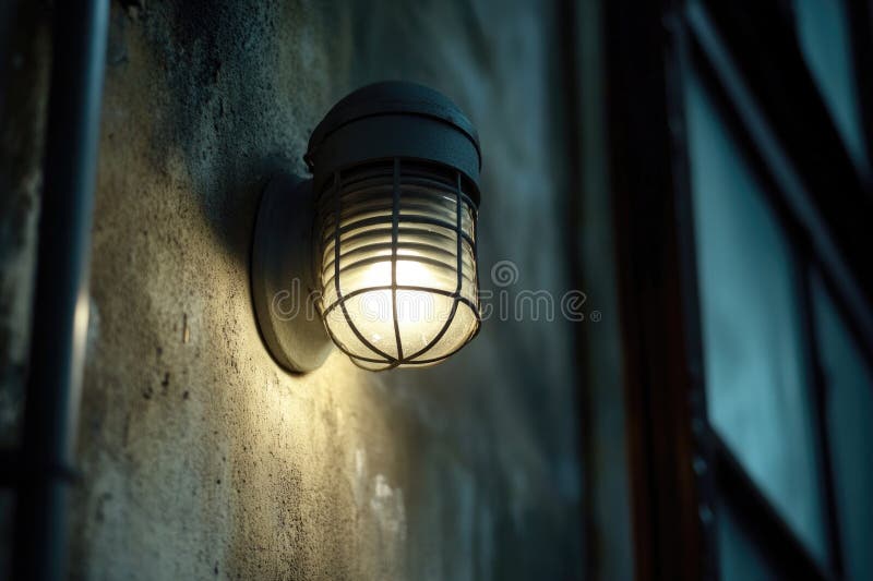 Exterior Lighting on the Side of a Building at Night Stock Image ...