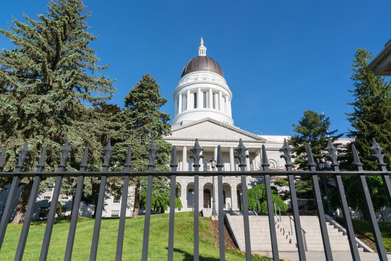 Exterior of the Maine Capitol Building Stock Photo - Image of building ...