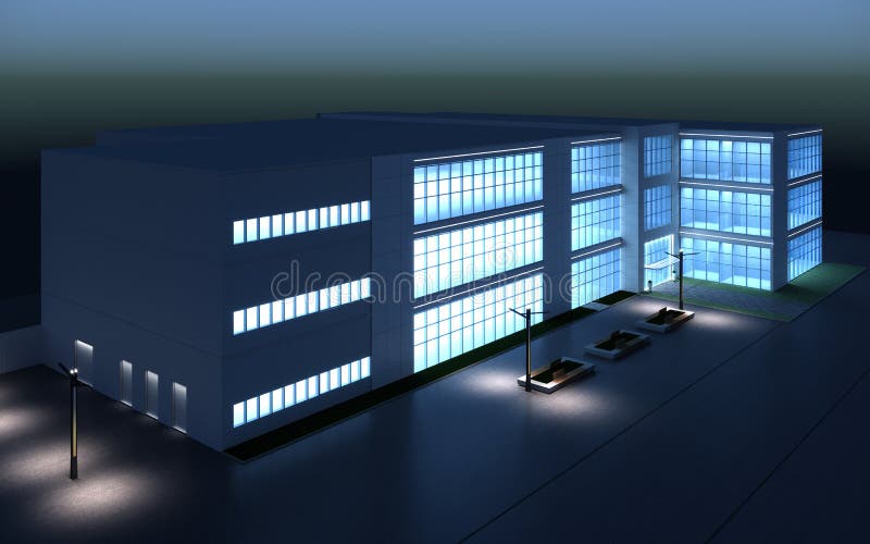 3d Render Exterior Mall at Night, Exterior Visualization, 3D ...