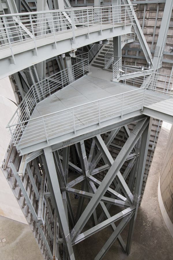 Exterior Metal Structure Building Exit Stairs Background Copy Space ...