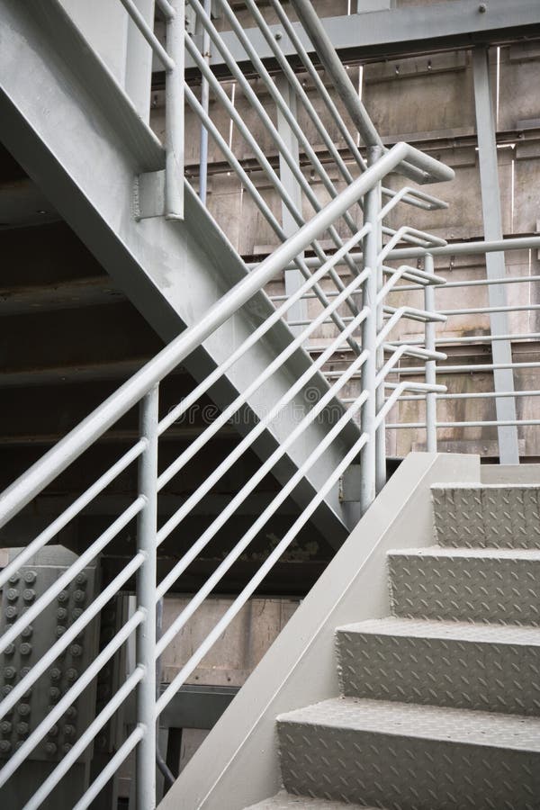 Exterior Metal Structure Building Exit Stairs Background Copy Space ...