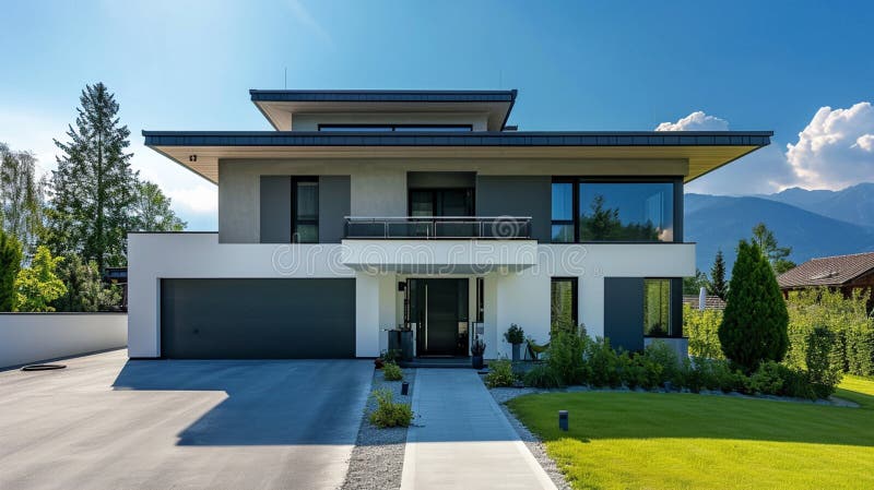 Exterior of a Modern Elegant Single Family House. Generative Ai Stock ...