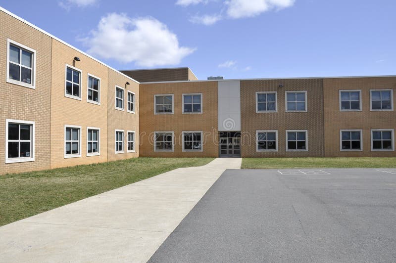 Exterior of a Modern High School Building Stock Photo - Image of ...