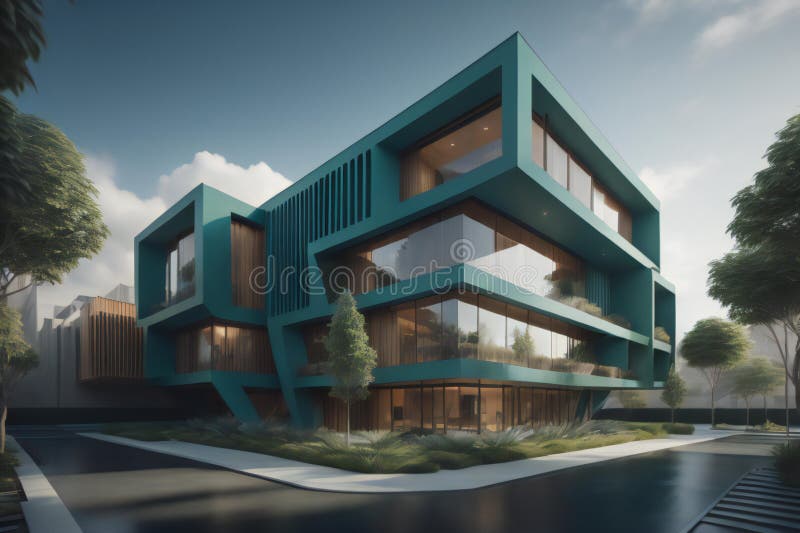 Exterior of a Modern House. Ai Generated Stock Illustration ...