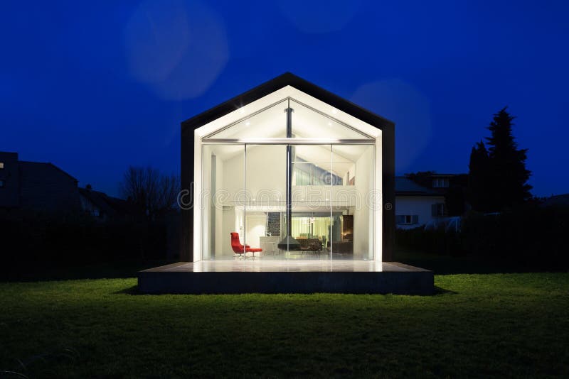 Exterior of a modern house stock image. Image of design - 69464989