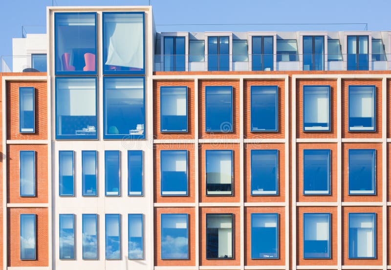 Exterior of Modern Office Building in Red Bricks Stock Image - Image of ...