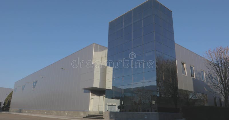 Exterior of a Modern Office Building on Sunny Day Stock Footage - Video ...