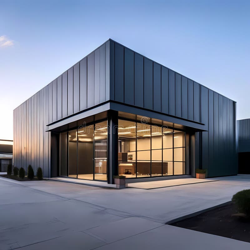 Exterior of a Modern Warehouse with a Small Office Unit, Ai Generated ...