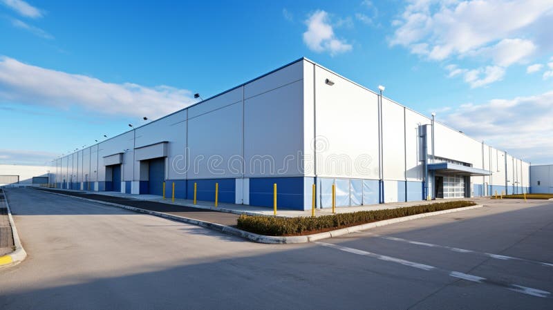 Exterior of a Modern Warehouse with a Small Office Unit. AI Generative ...