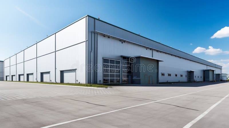 Exterior of a Modern Warehouse with a Small Office Unit. AI Generative ...