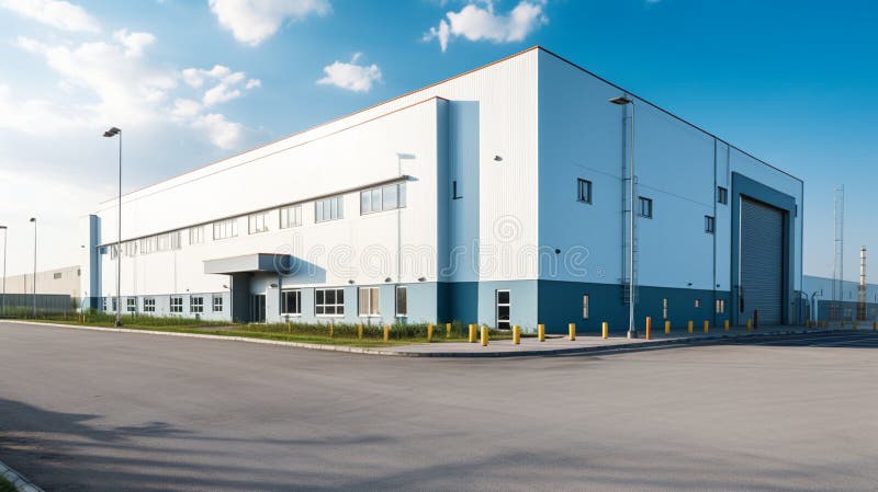 Exterior of a Modern Warehouse with a Small Office Unit. AI Generative ...