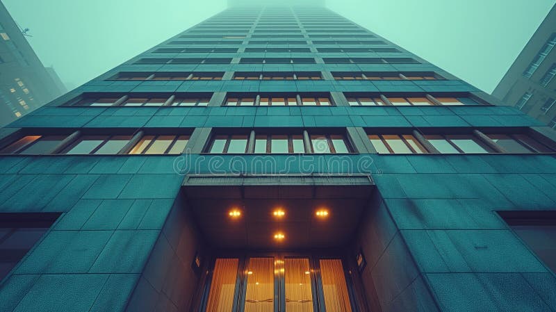 Exterior of a Multi-story Building Stock Illustration - Illustration of ...