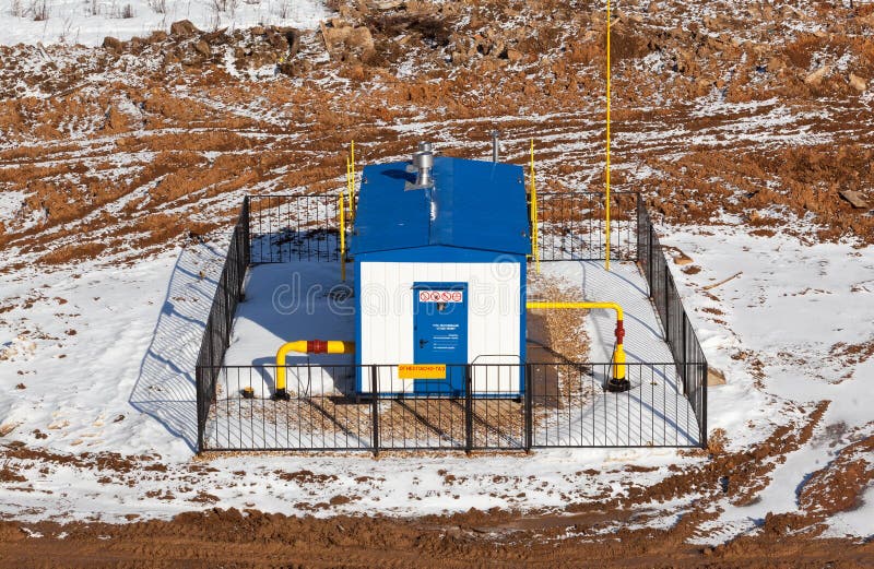 Exterior New Gas Control Point Block-type Top View Stock Image - Image ...