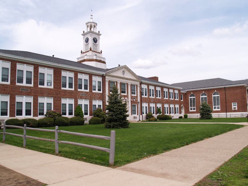 Exterior of an Old Brick High School in New Jersey Stock Photo - Image ...