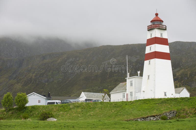 Alnes Lighthouse and Modern Gallery at the Godoya Island. Editorial ...