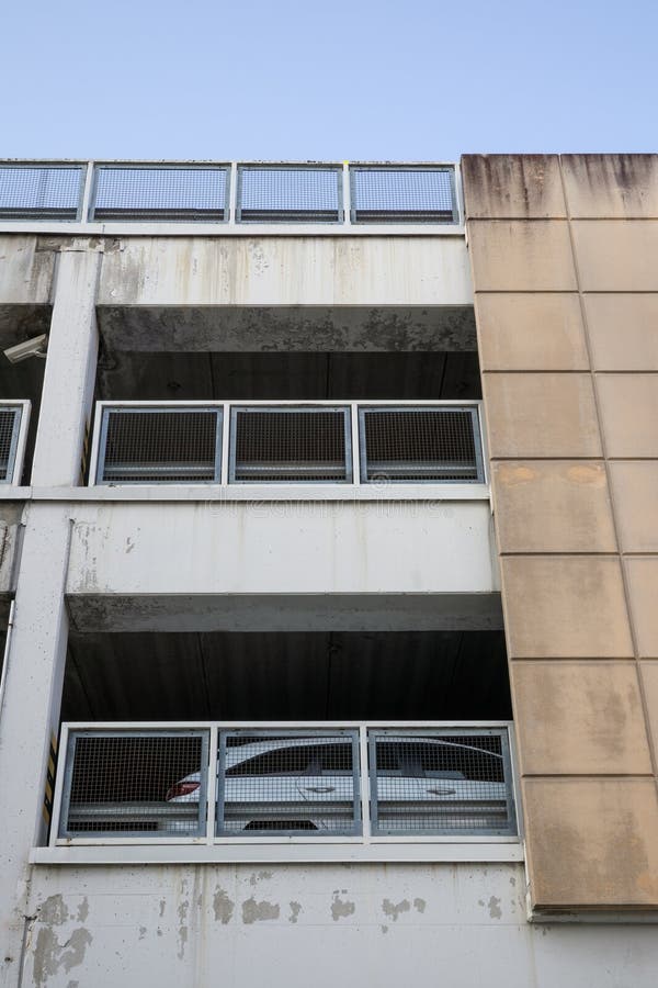 Exterior of Parking Garage with Car Inside Stock Image - Image of ...