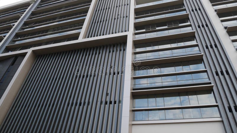 The Exterior Pattern Decorate on Building . New Design Geometry Square ...